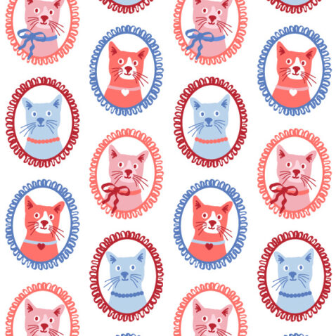 Coquette Cat Portraits Pastel Bows and Frills – Sina O’Keeffe - Digital ...